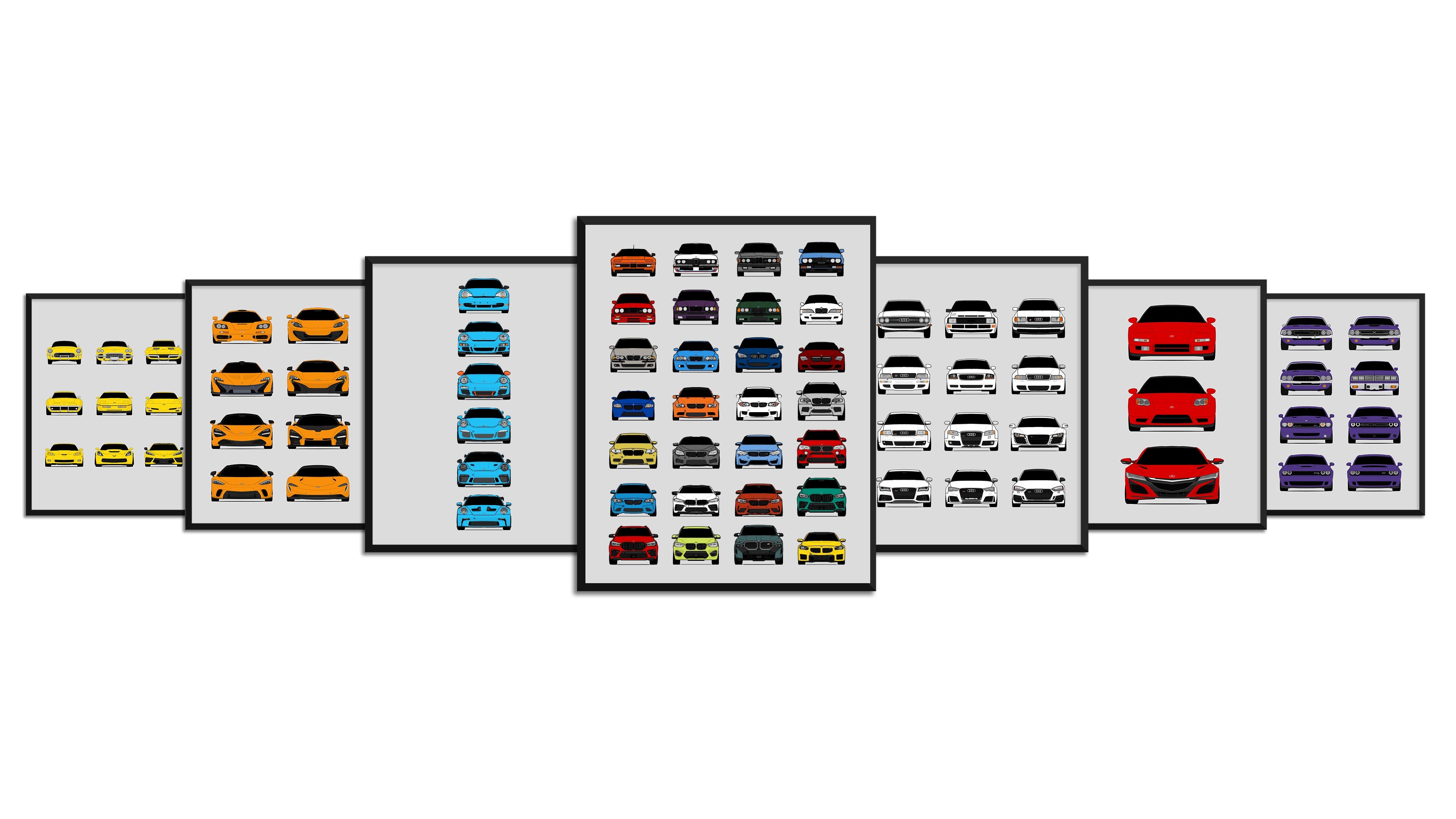 Car Evolutions (Front Views) – Custom Car Posters