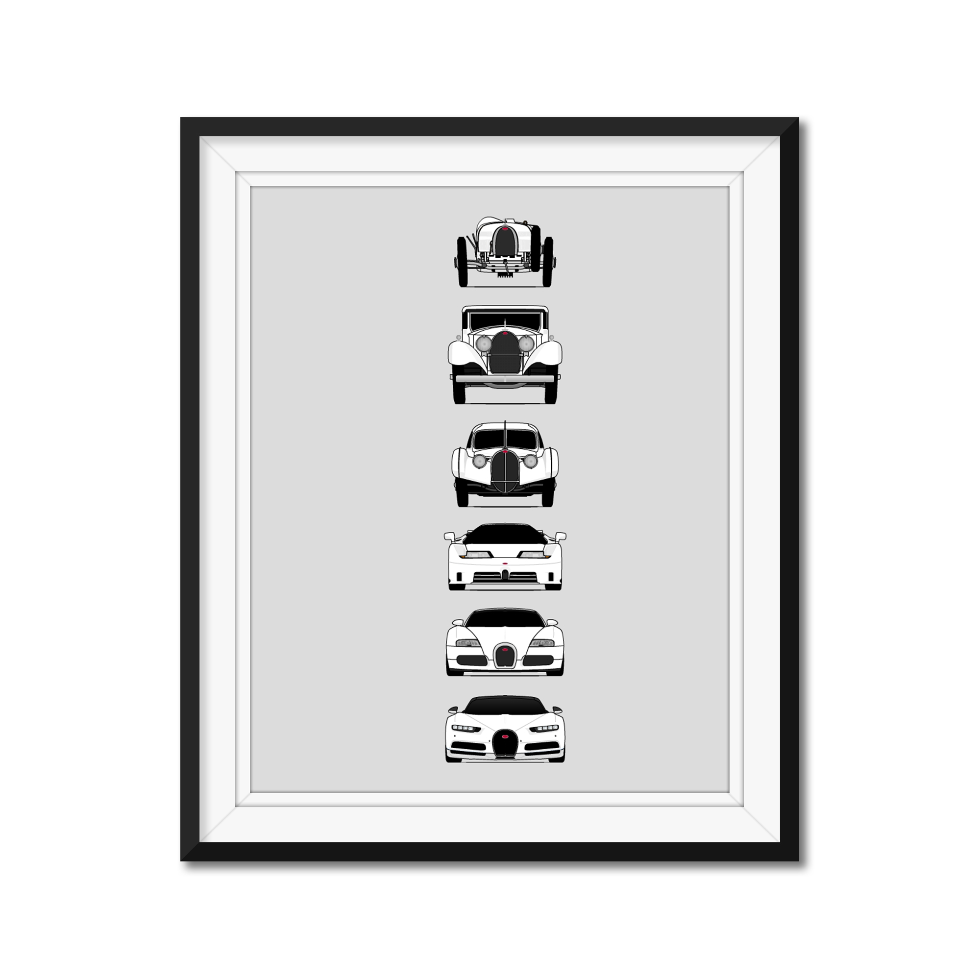 Cutomizable Version: Bugatti Generations – Custom Car Posters