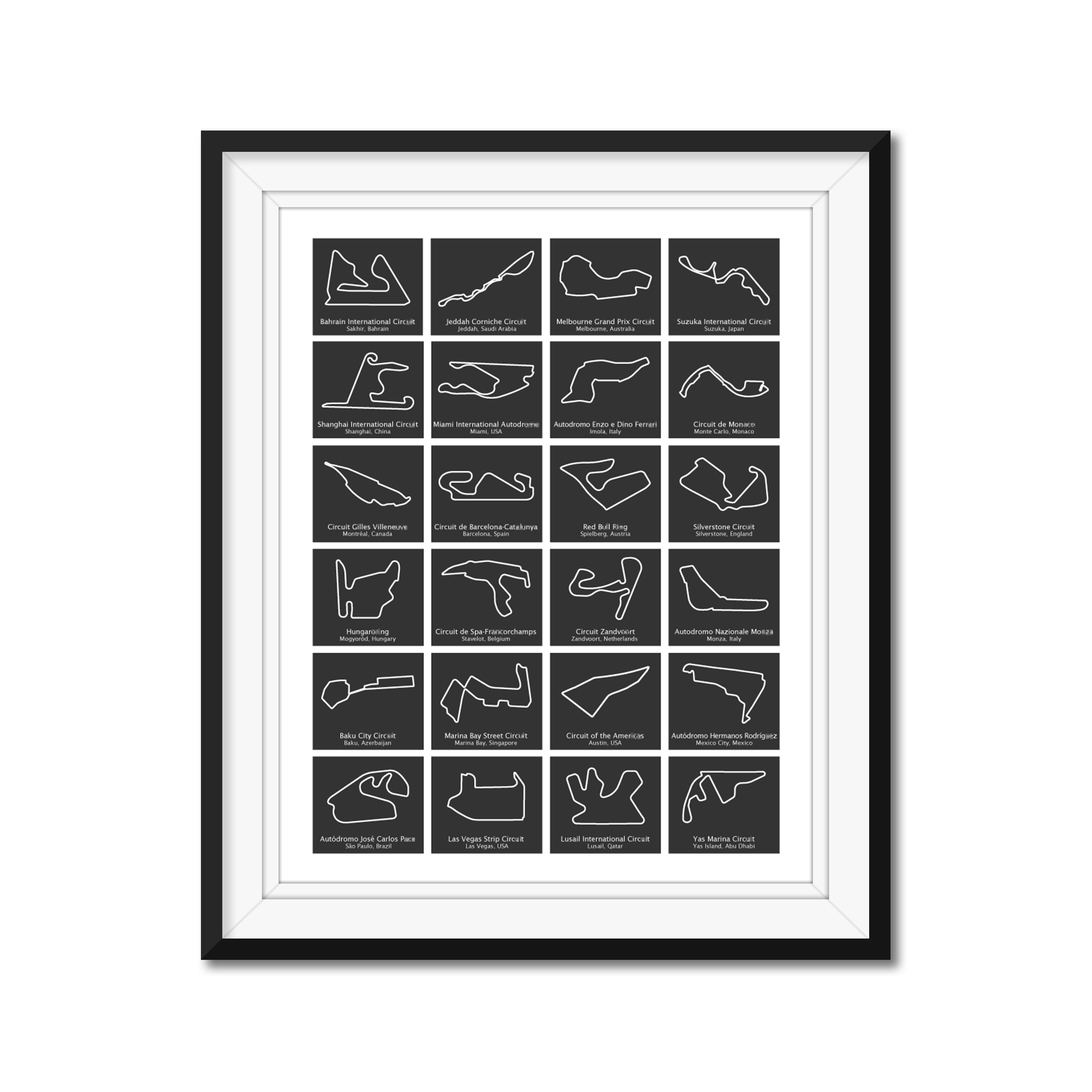 F1 Formula 1 2024 Race Track Poster – Custom Car Posters