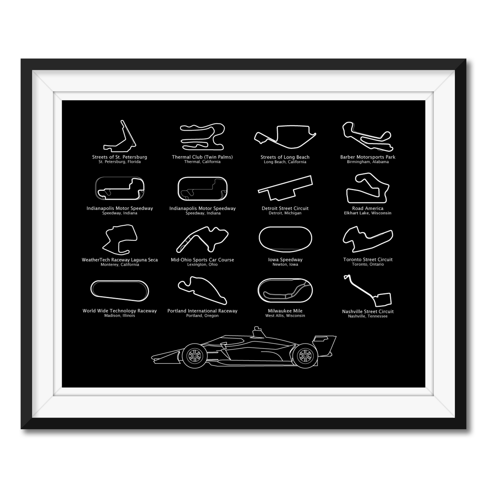 IndyCar Series 2024 Race Track Poster – Custom Car Posters