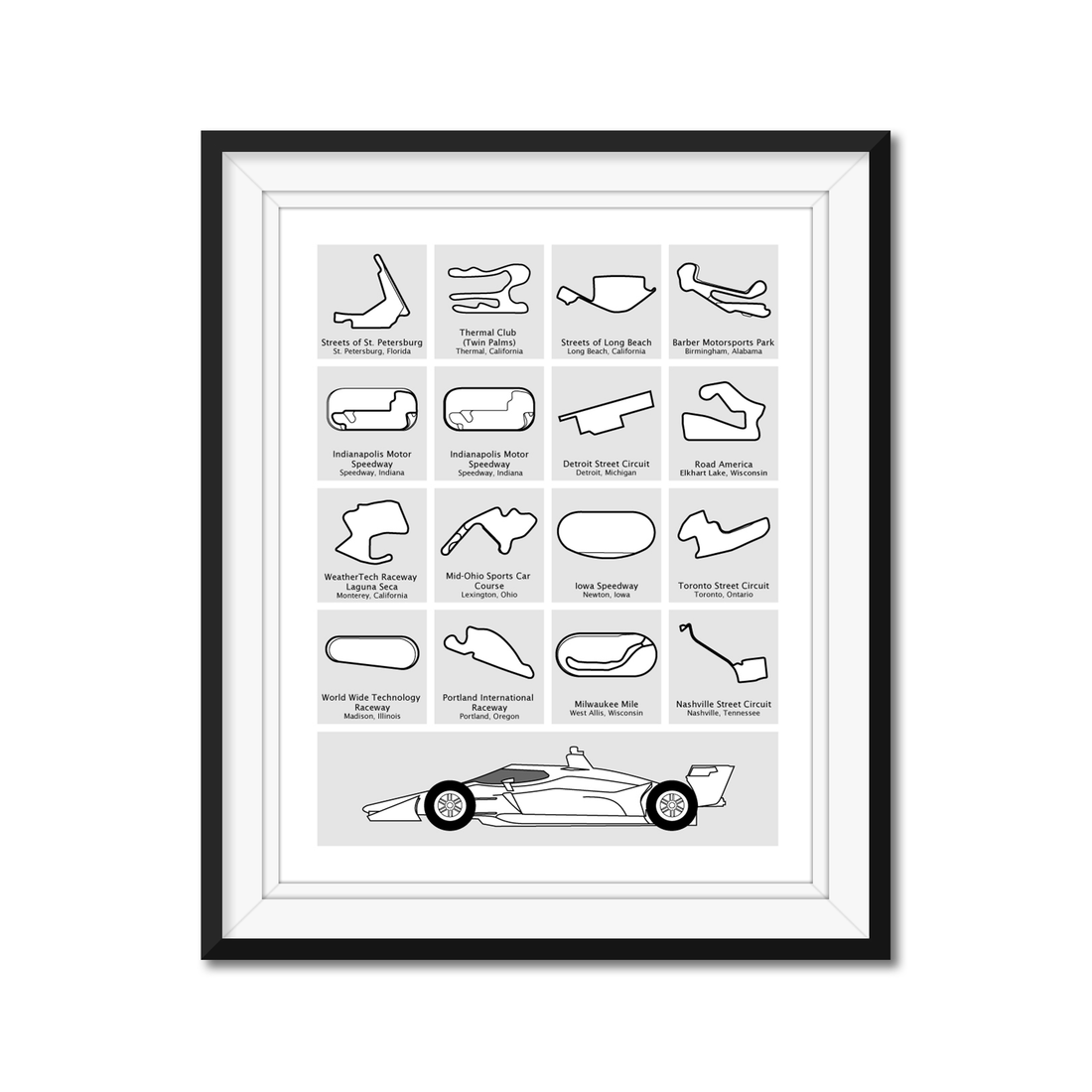 IndyCar Series 2024 Race Track Poster – Custom Car Posters