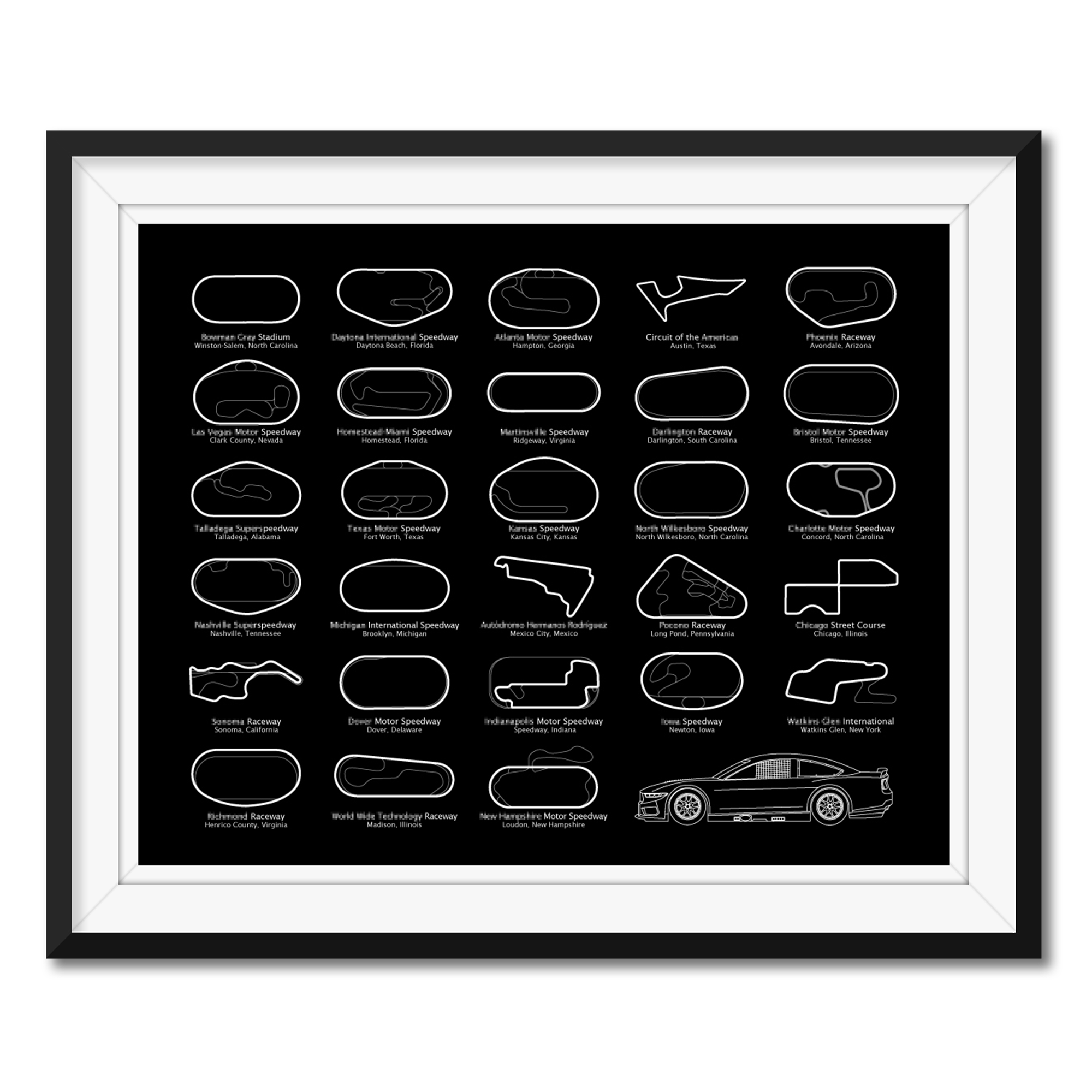 NASCAR Cup Series 2025 Race Track Poster – Custom Car Posters