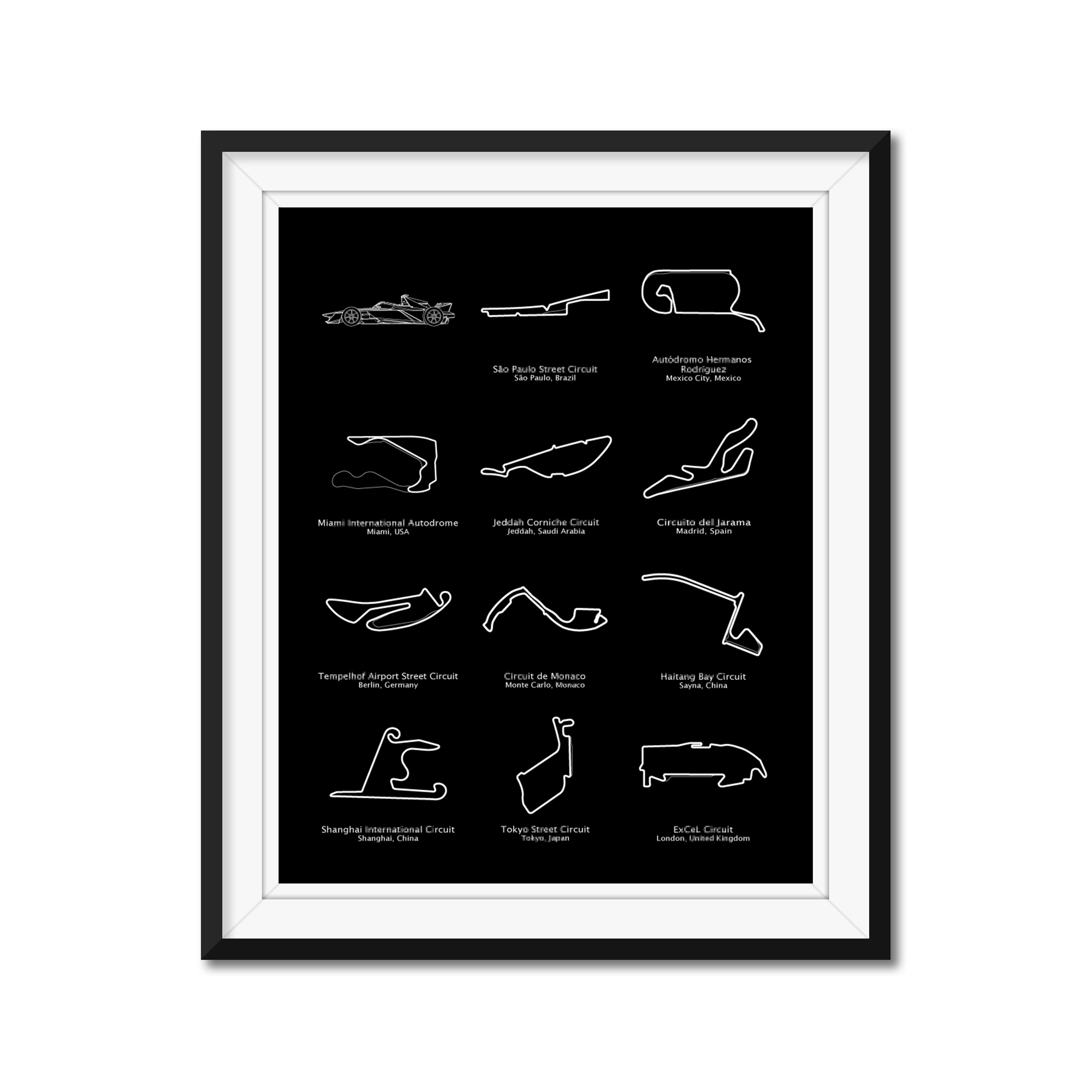 Formula E World Championship 2026 Race Track Poster – Custom Car Posters