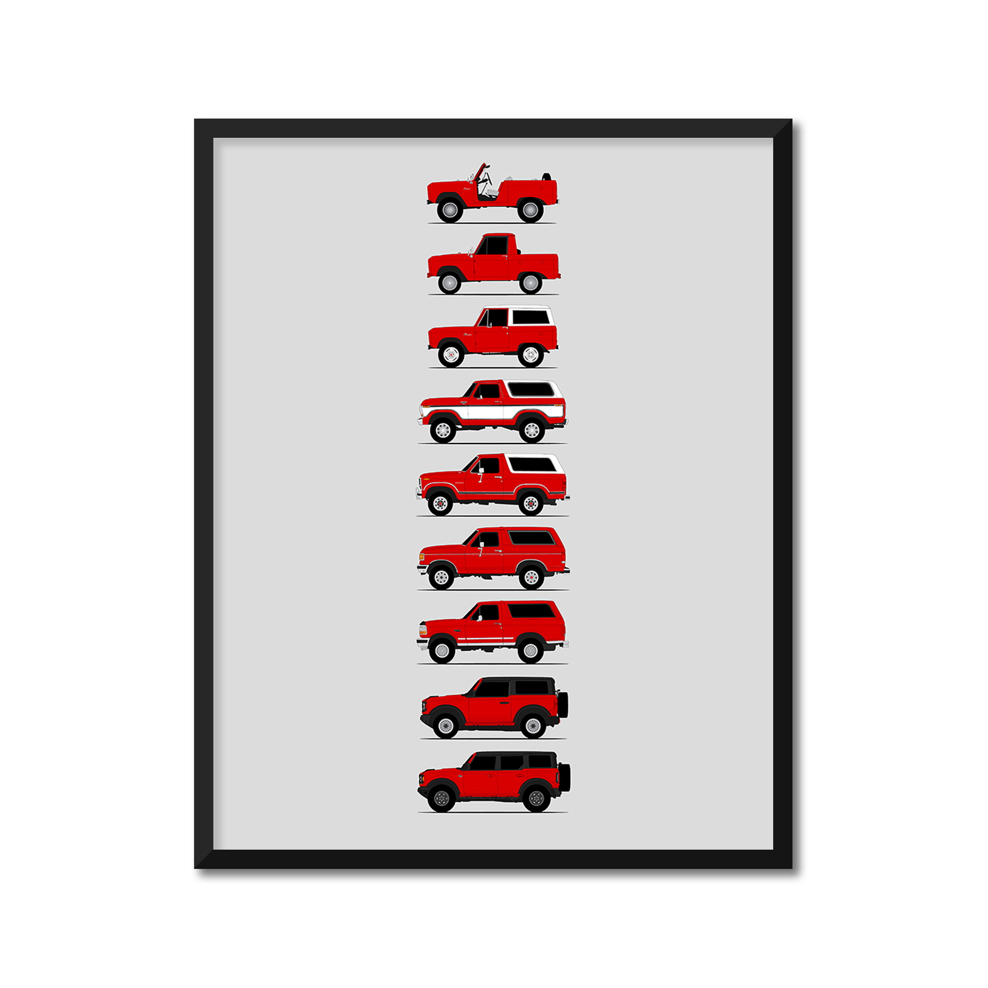 Ford Bronco Generations (Side Profile) History and Evolution – Custom ...
