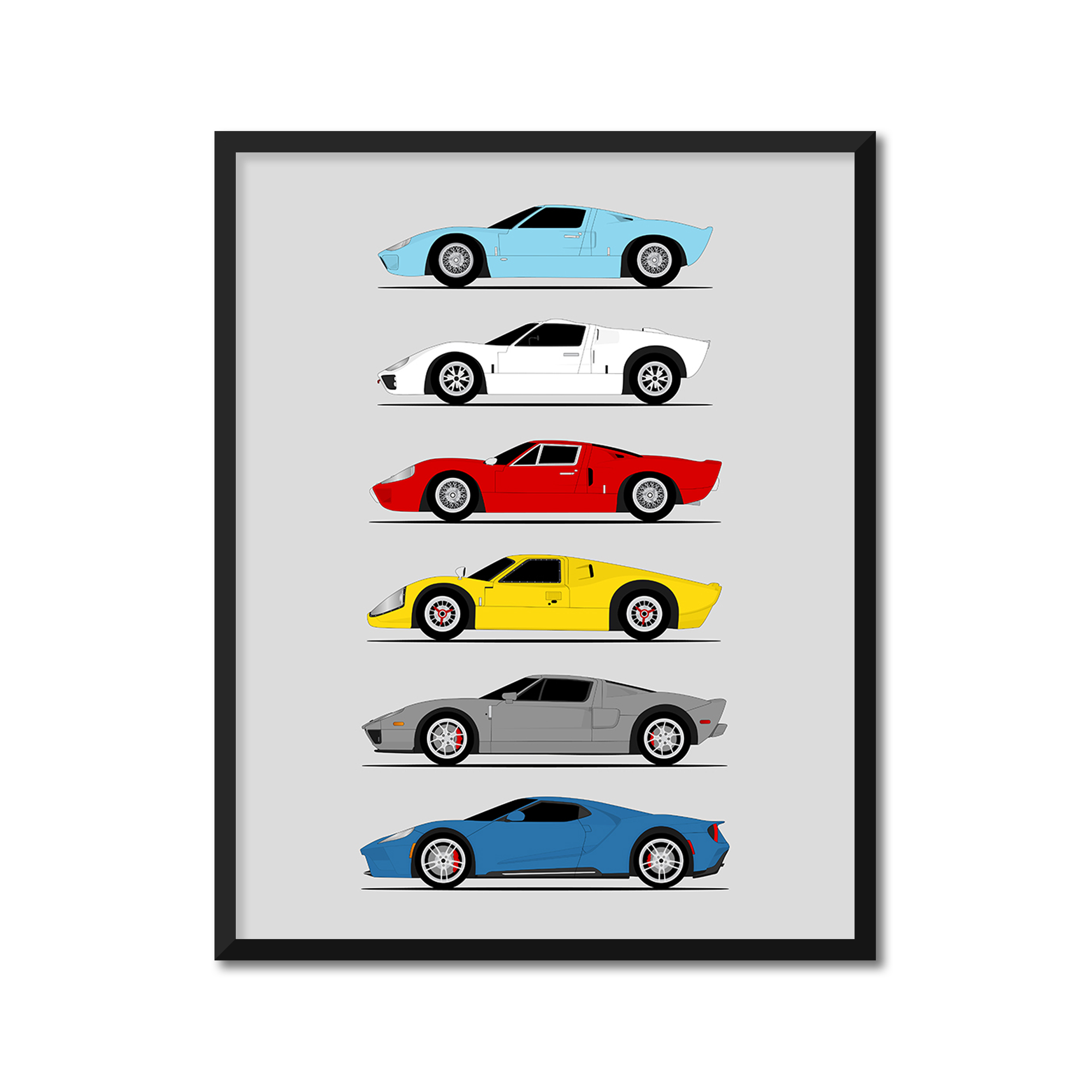 Ford GT GT40 Generations (Side Profile) History and Evolution – Custom ...