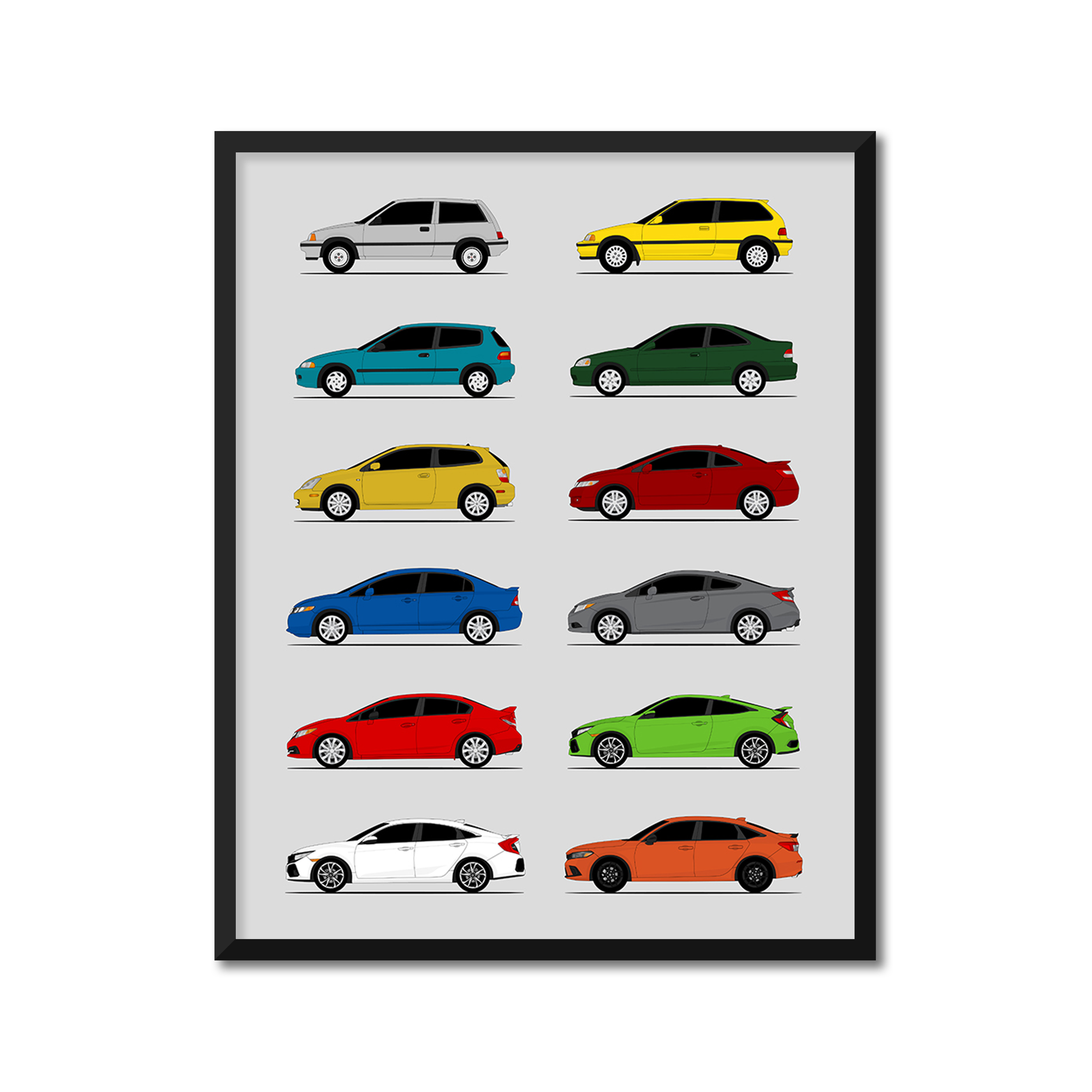 Honda Civic Si Generations (Side Profile) History and Evolution ...