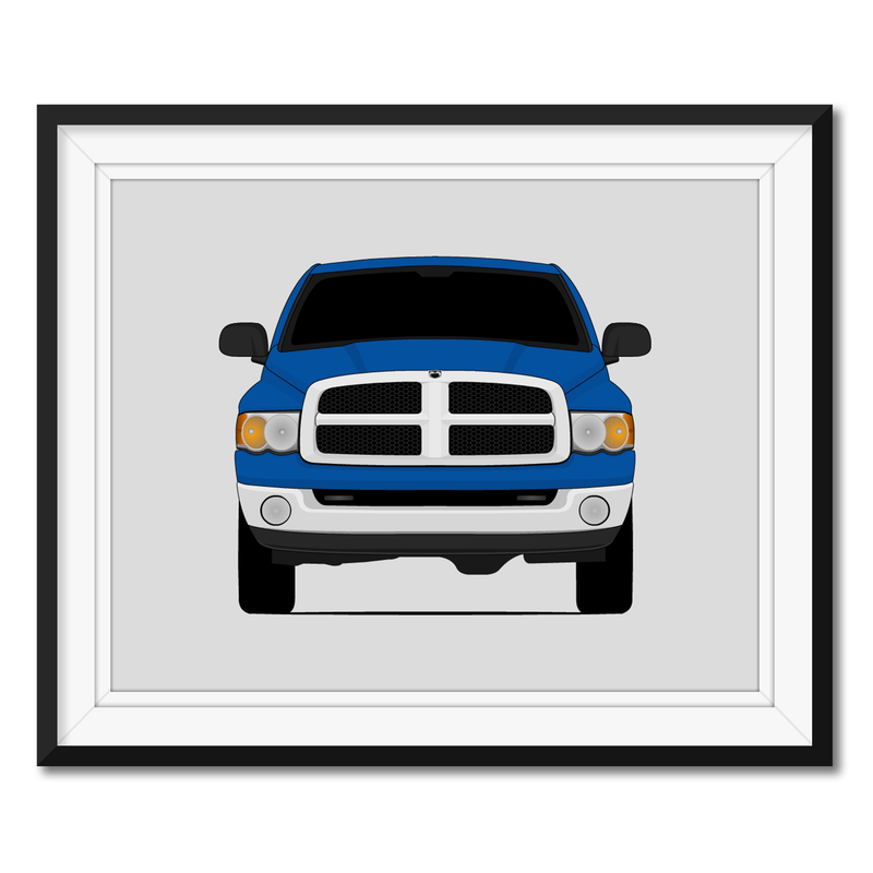 Dodge Ram 1500 (2002-2005) Gen 3 Car Poster – Custom Car Posters
