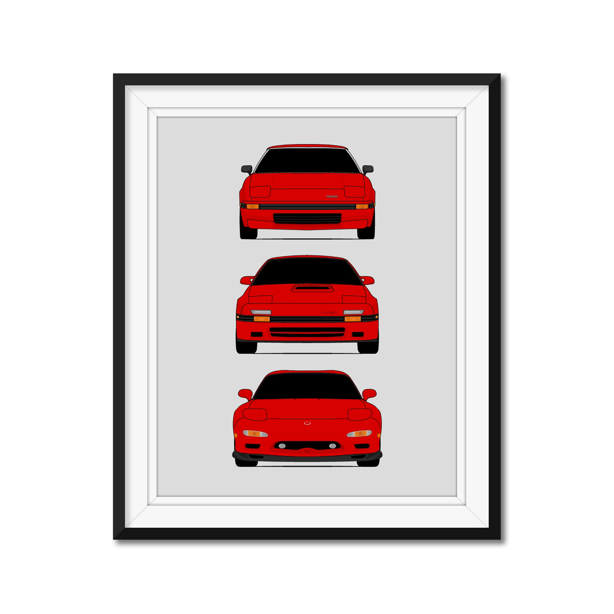 Mazda RX-7 Generations History and Evolution – Custom Car Posters
