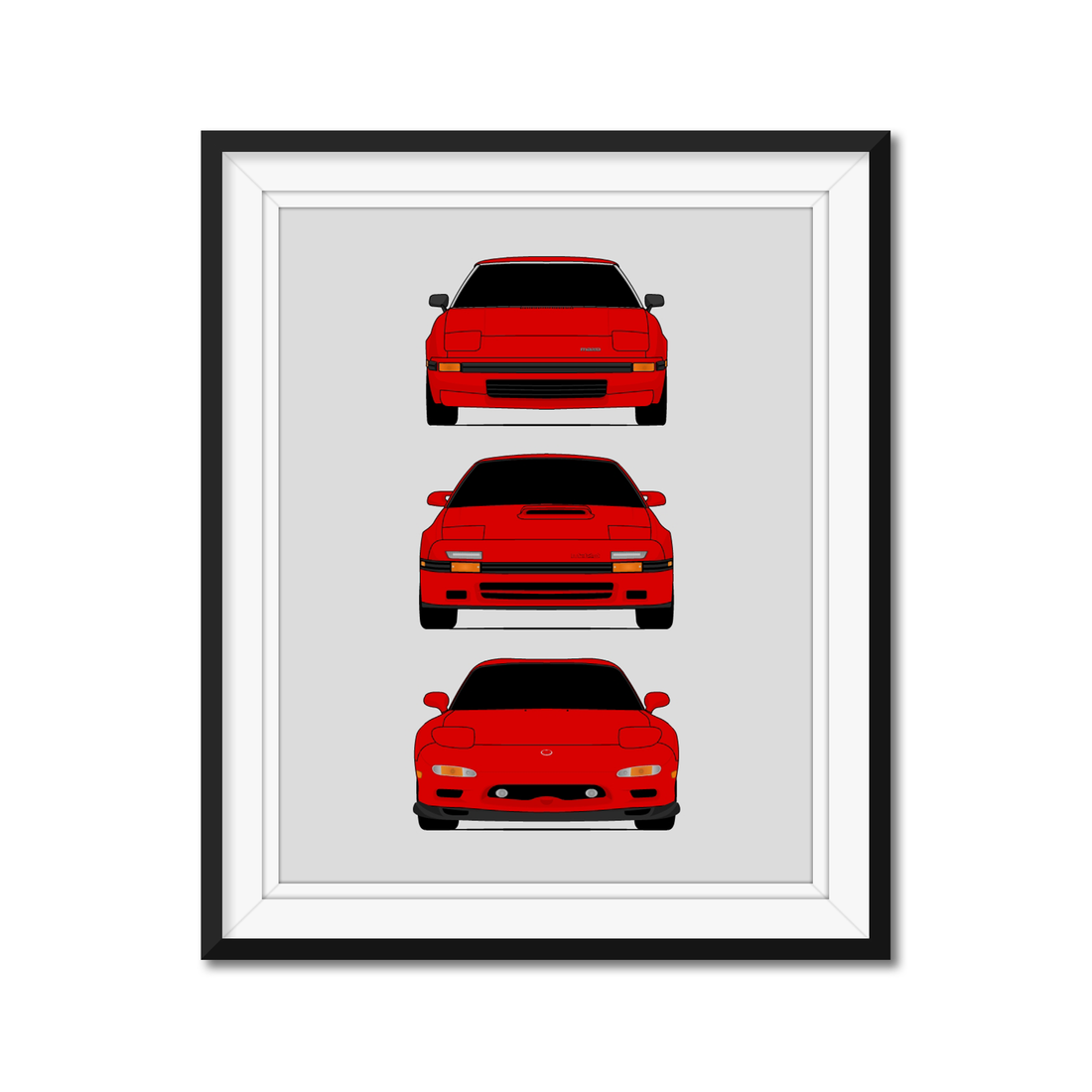 Mazda RX-7 Generations History and Evolution – Custom Car Posters