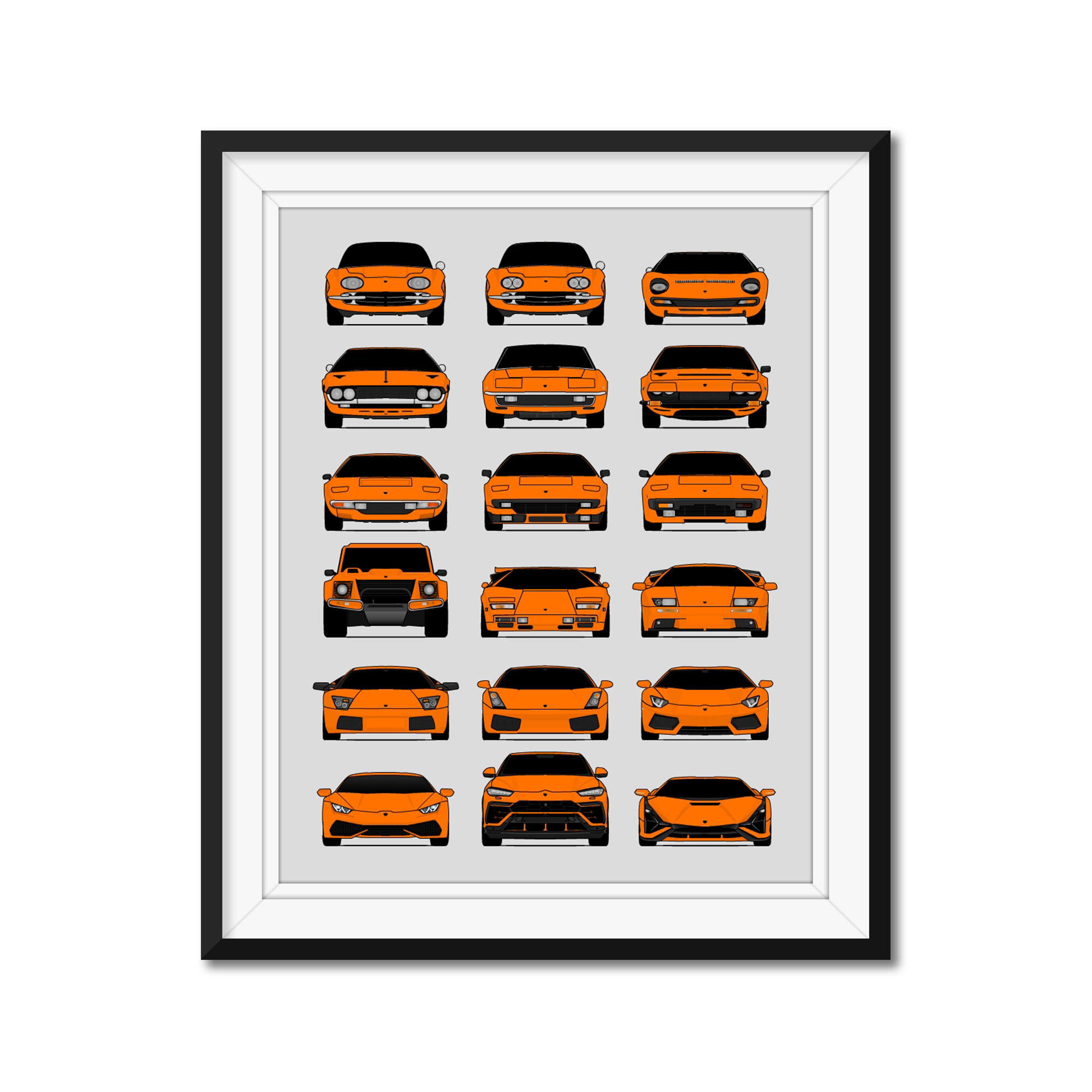 Lamborghini Generations History and Evolution – Custom Car Posters