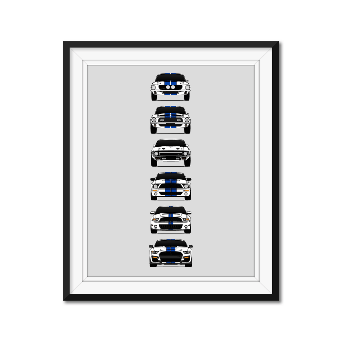 Shelby GT500 Mustang Generations History and Evolution – Custom Car Posters