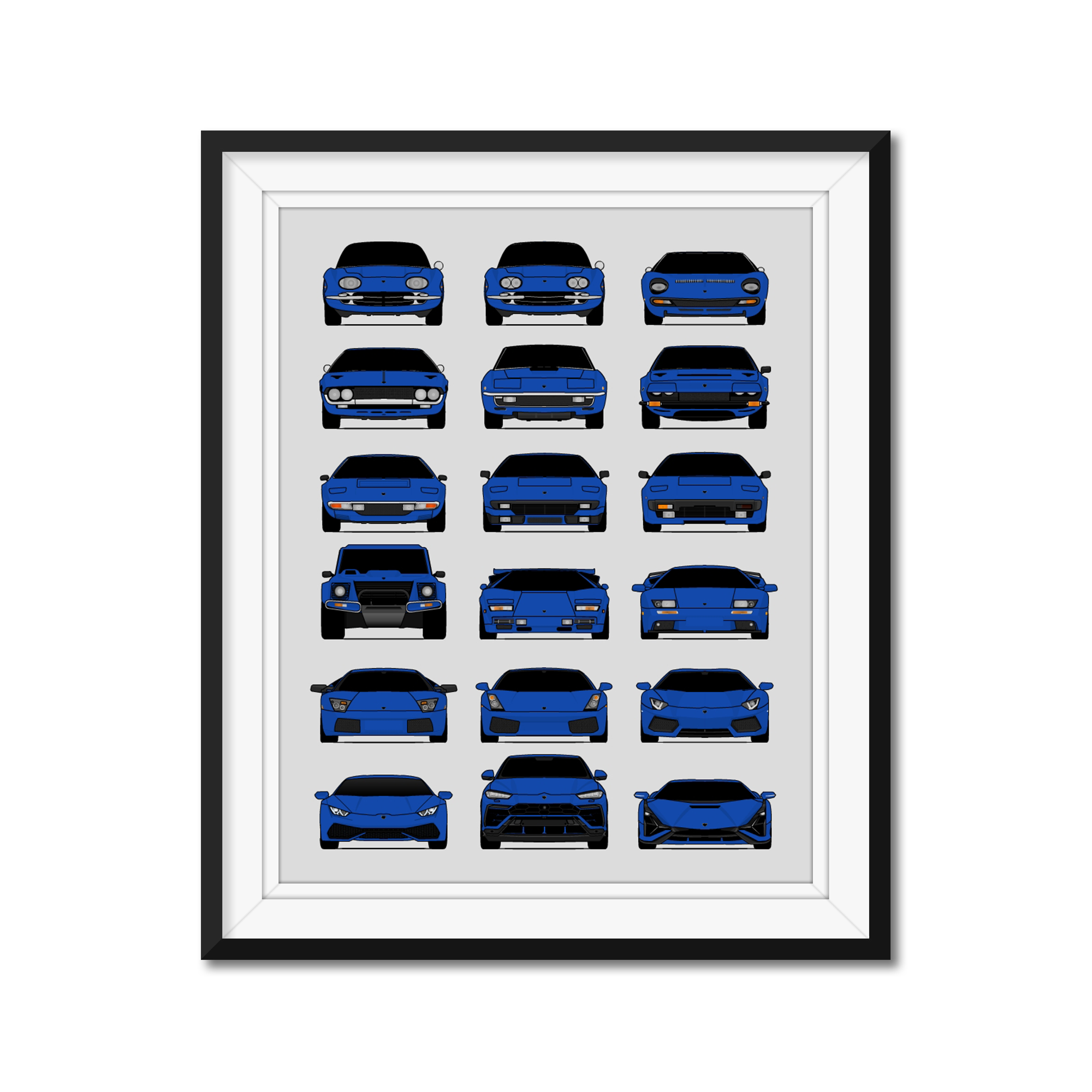 Lamborghini Generations History and Evolution – Custom Car Posters