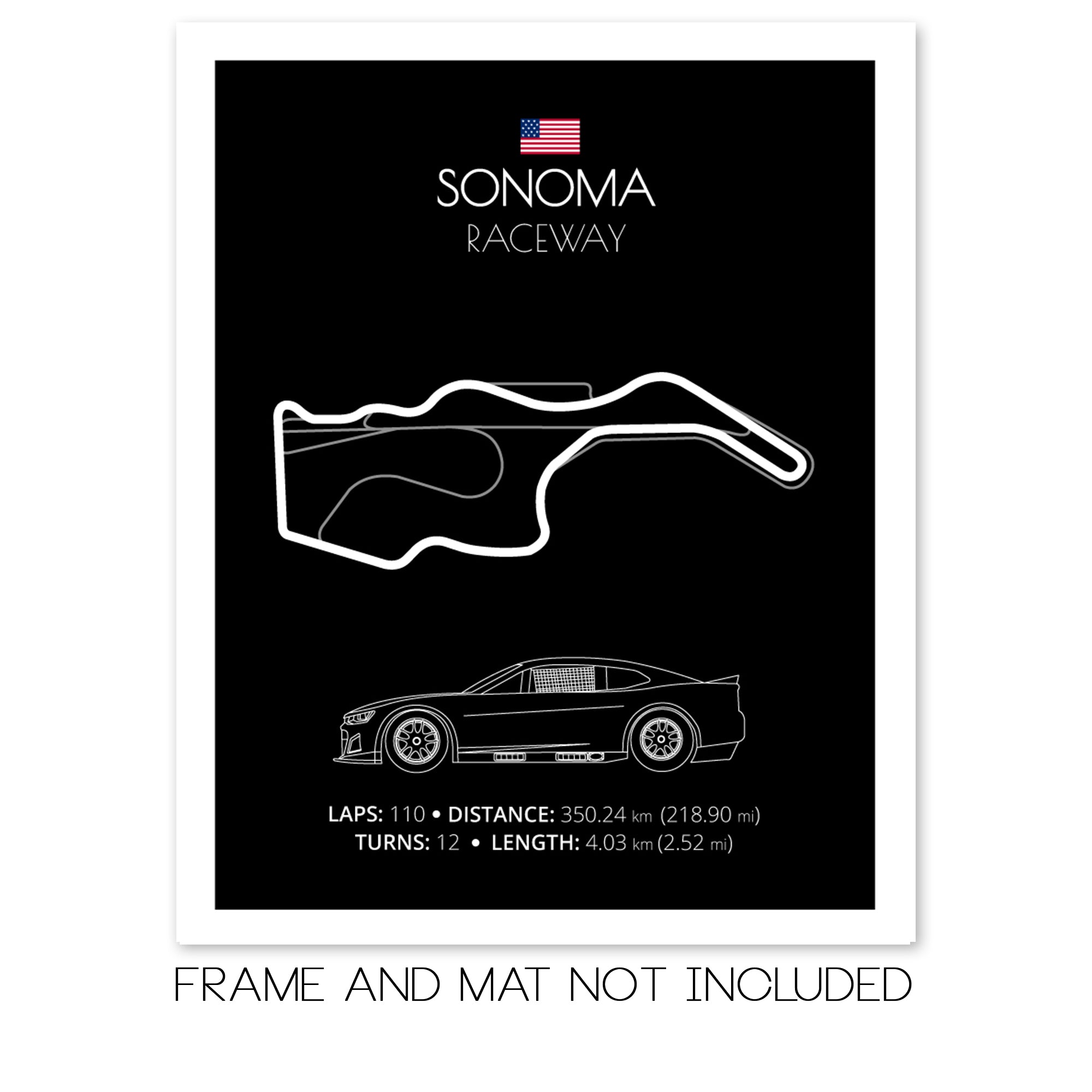 Sonoma Raceway NASCAR Race Track Poster – Custom Car Posters